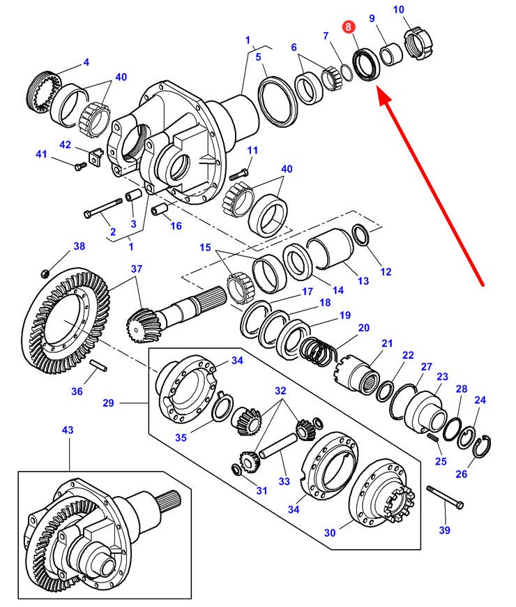 3428942M1 Simering przedniego mostu - sklep rolniczy Korbanek