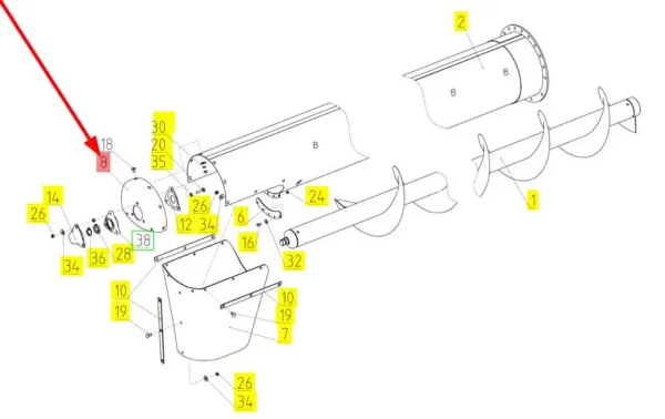100514785 Kołnierz obudowy rury wysypu - sklep rolniczy Korbanek