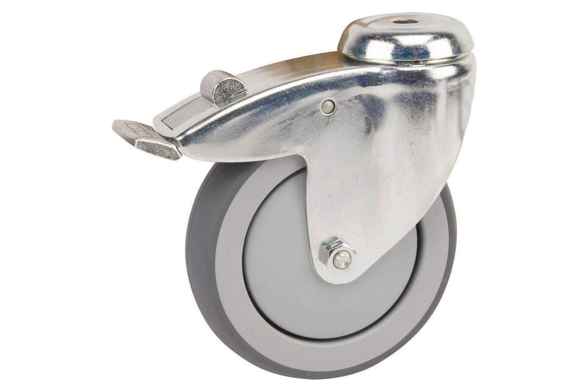 2477PJP075P3011 Koło skrętne gumowe O 75x25 mm z hamulcem, pojedynczy ...