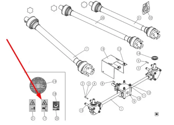 988029 Naklejka ostrzegawcza - sklep rolniczy Korbanek