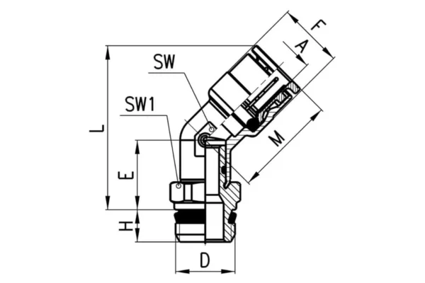 S6110614 Szybkozłącze kątowe 45° męskie - sklep rolniczy Korbanek
