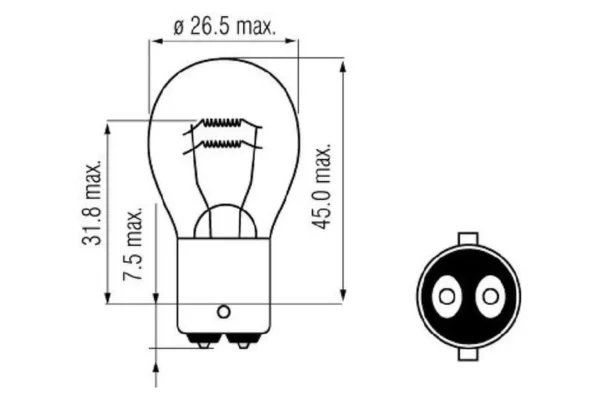 B2422 Żarówka 24V 21/5W BAY15d - sklep rolniczy Korbanek