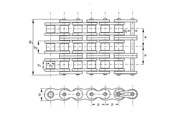 KT1172 Łańcuch rolkowy triplex 1x17.02 mm - sklep rolniczy Korbanek