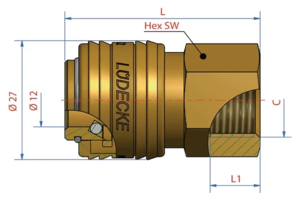 ES38I Szybkozłączka, gwint wewn. BSP 3/8" - sklep rolniczy Korbanek