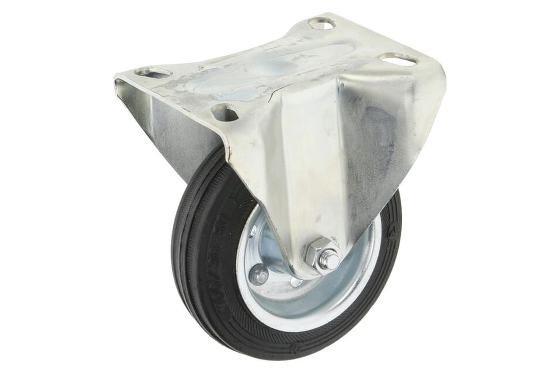 WH5181100 Fixed metal rubber wheel O 100x30 mm mounting base: 100x85 mm ...