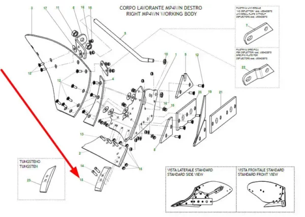 A52000200R Dłuto prawe VK R2002 - sklep rolniczy Korbanek