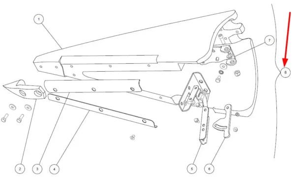 01117101R Dziób lewy kompletny - sklep rolniczy Korbanek